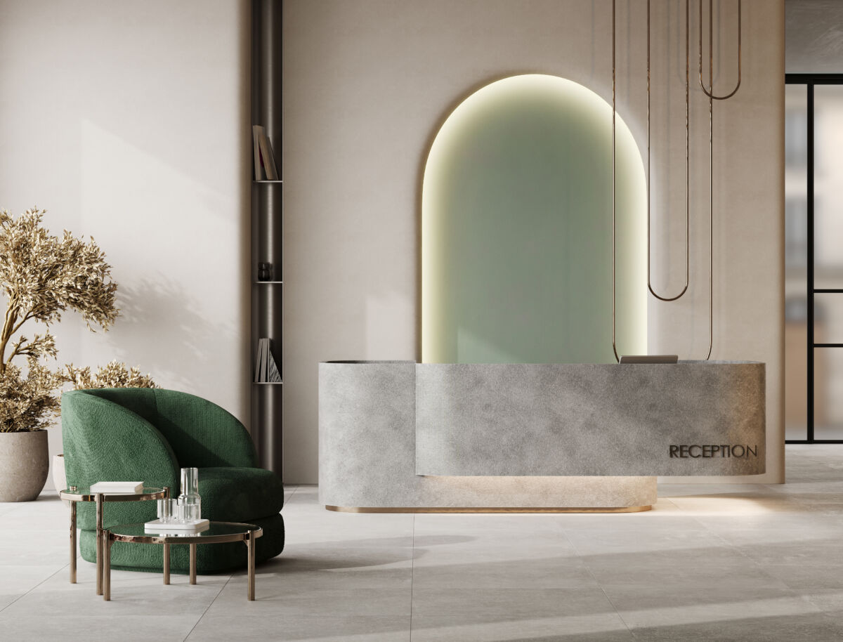 Microcement Reception Desk | A Trendy Finish for Businesses